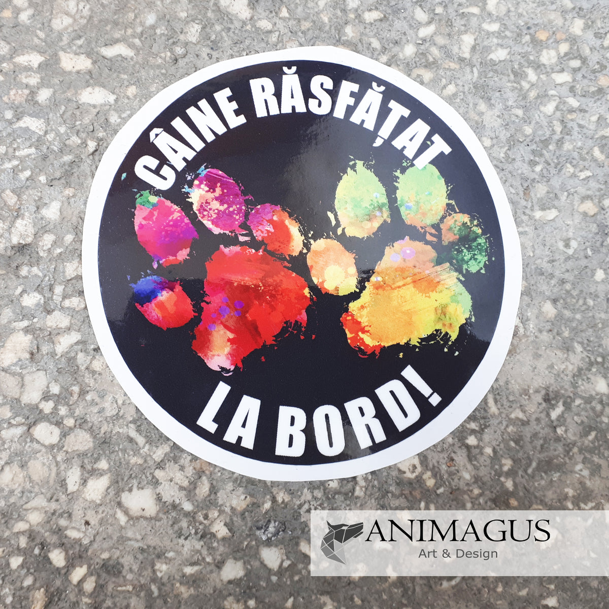 CAINE RASFATAT LA BORD Sticker Auto - diverse modele – Animagus Design